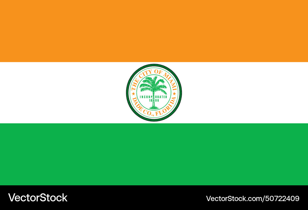 Miami flag Royalty Free Vector Image - VectorStock