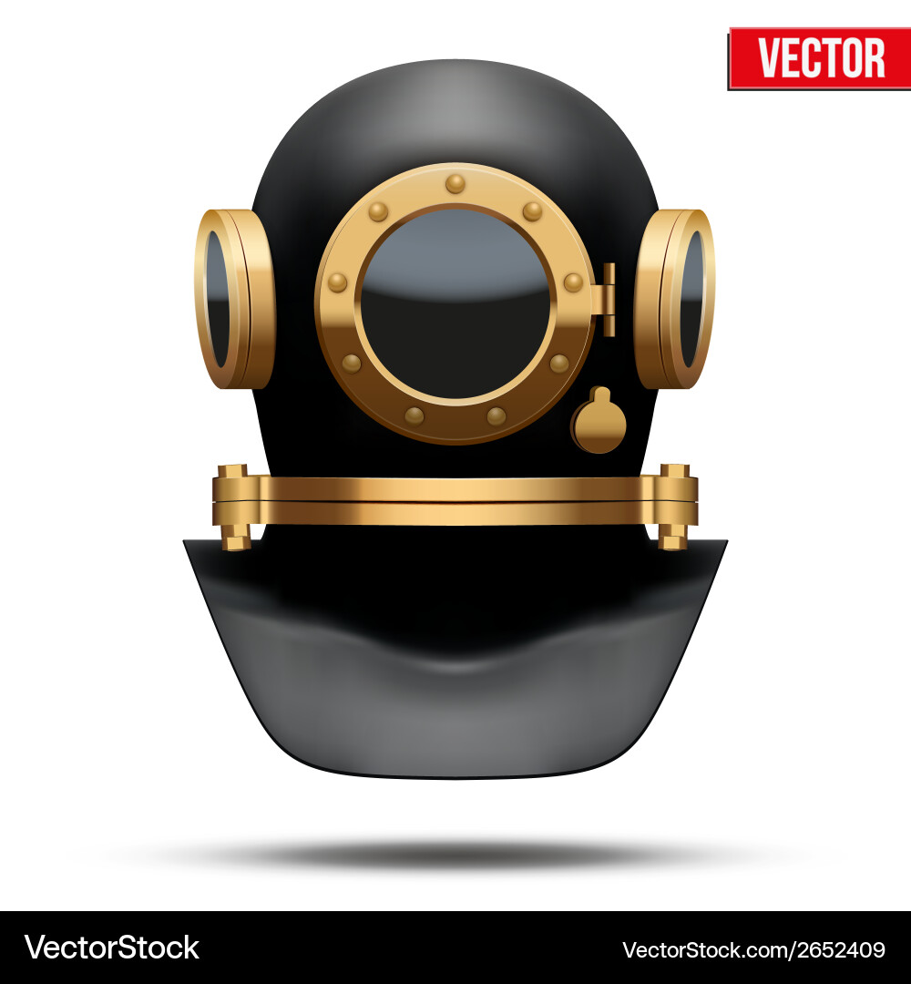 Underwater diving helmet Royalty Free Vector Image