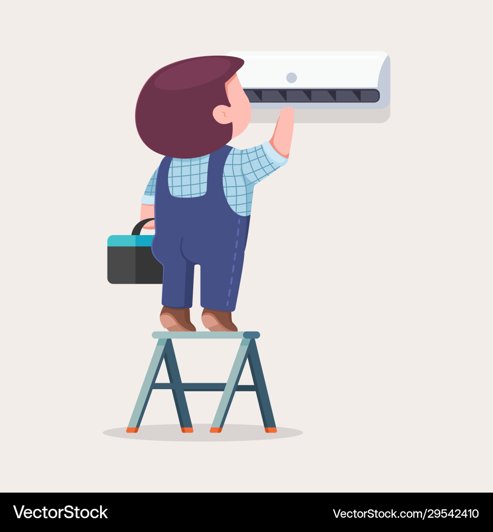 Air conditioner service repair fix Royalty Free Vector Image