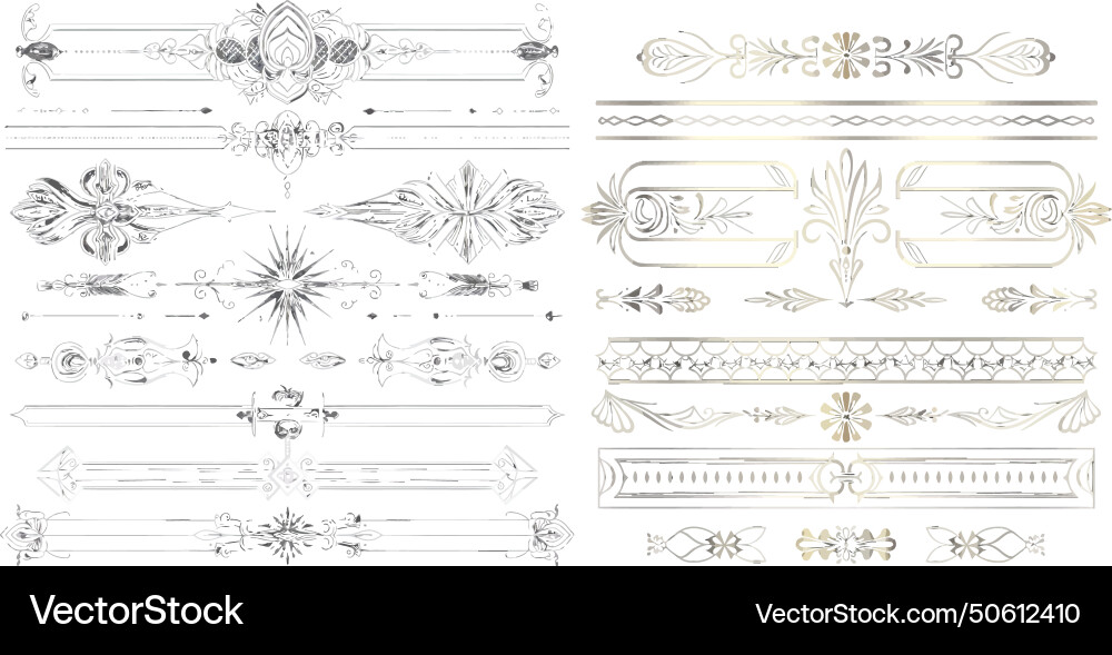 Art deco elements dividers or headers Royalty Free Vector