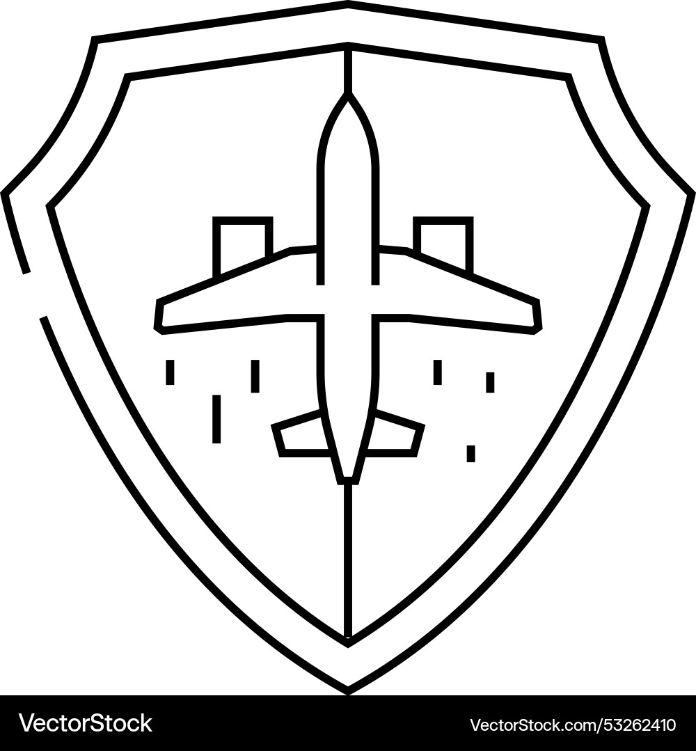 Aviation safety aeronautical engineer line icon Vector Image