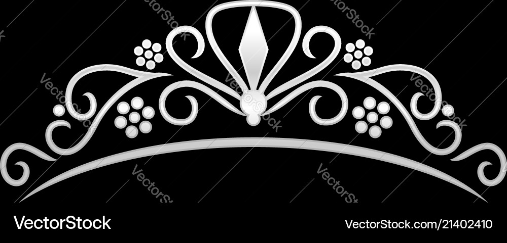 Beauty silver tiara crown design Royalty Free Vector Image