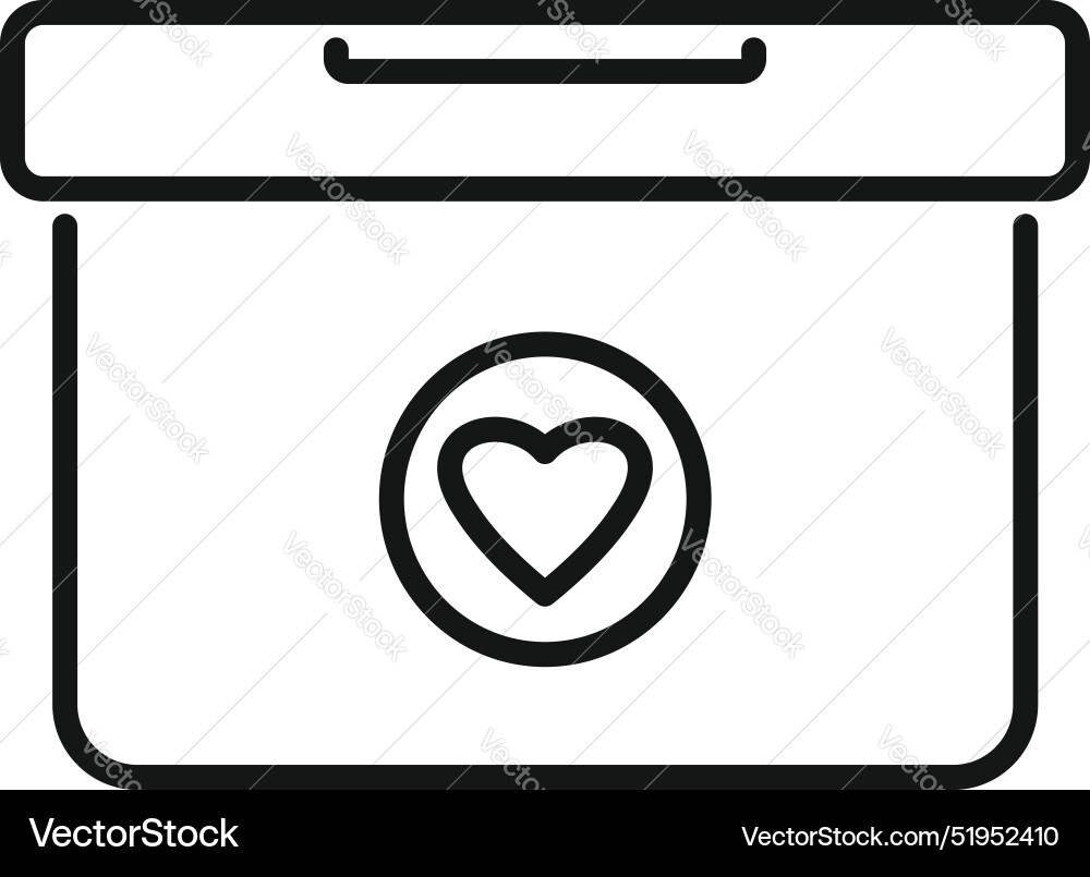 Charity box icon representing giving with love Vector Image