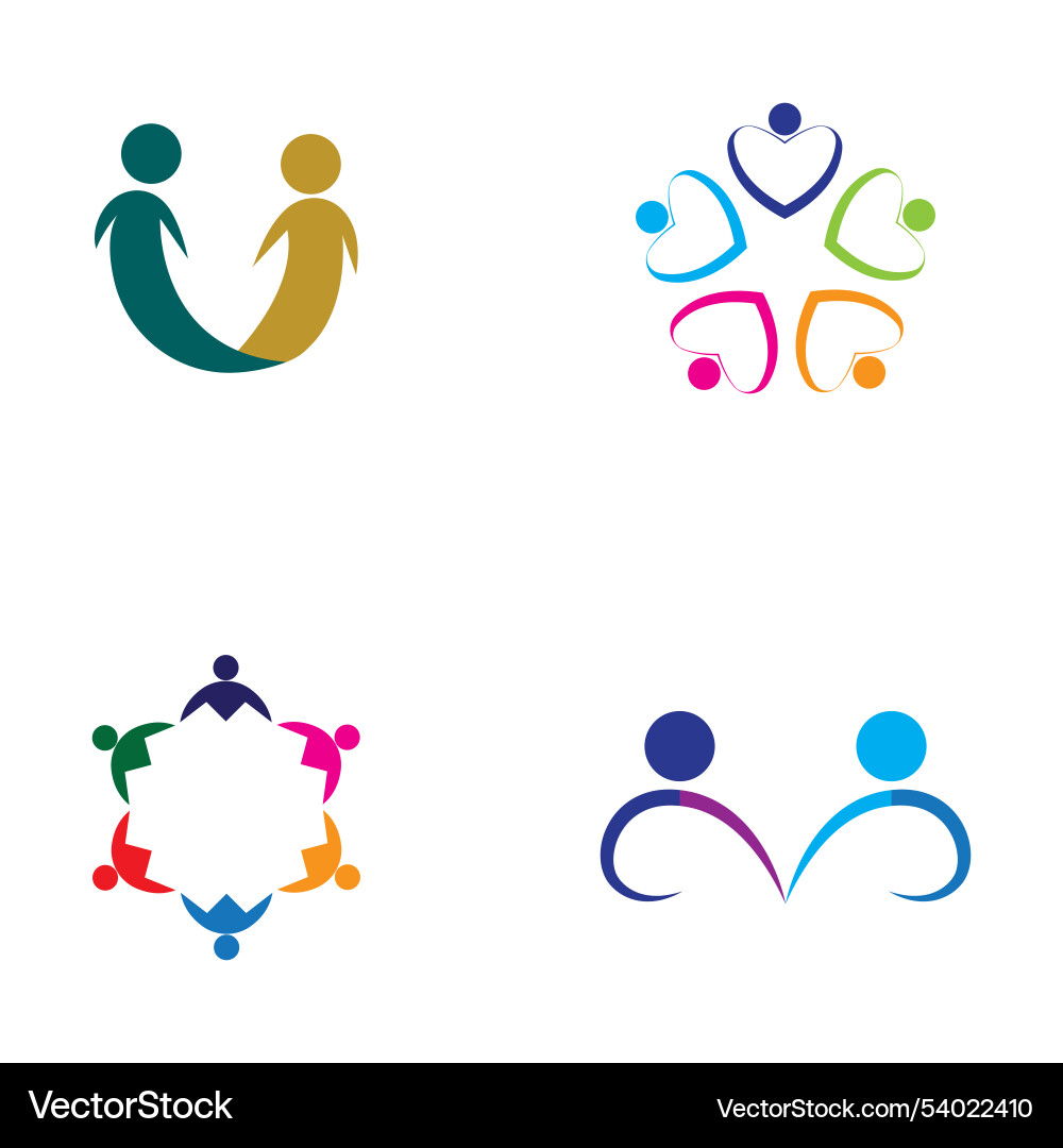 Colorful people and community logo Royalty Free Vector Image