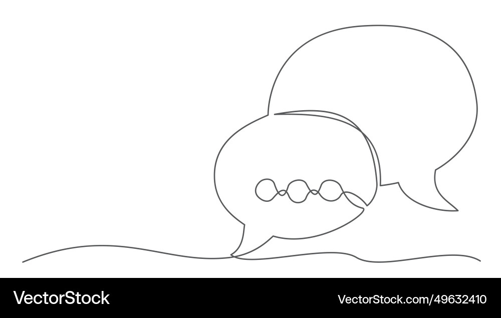 Communication one line drawing isolated on white Vector Image