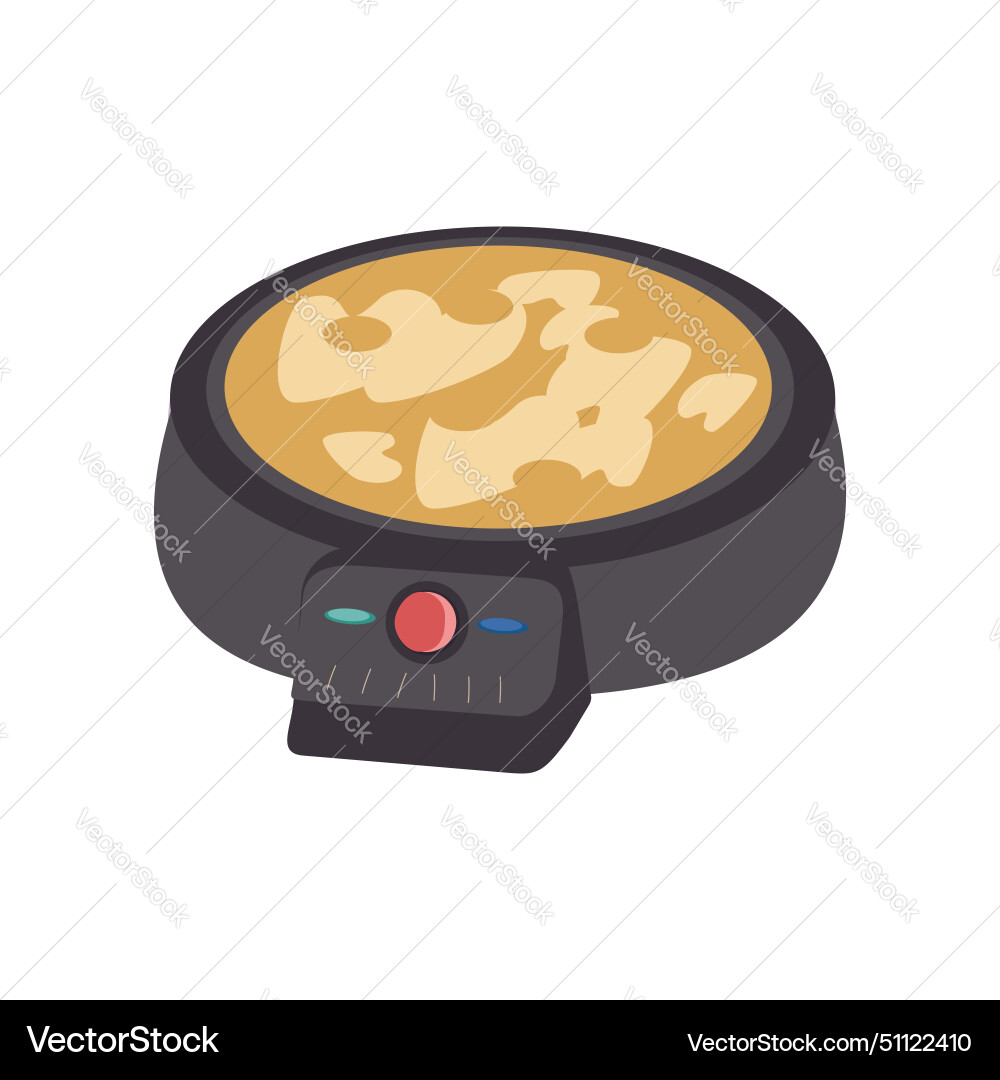Electric crepe maker for one pancake Royalty Free Vector