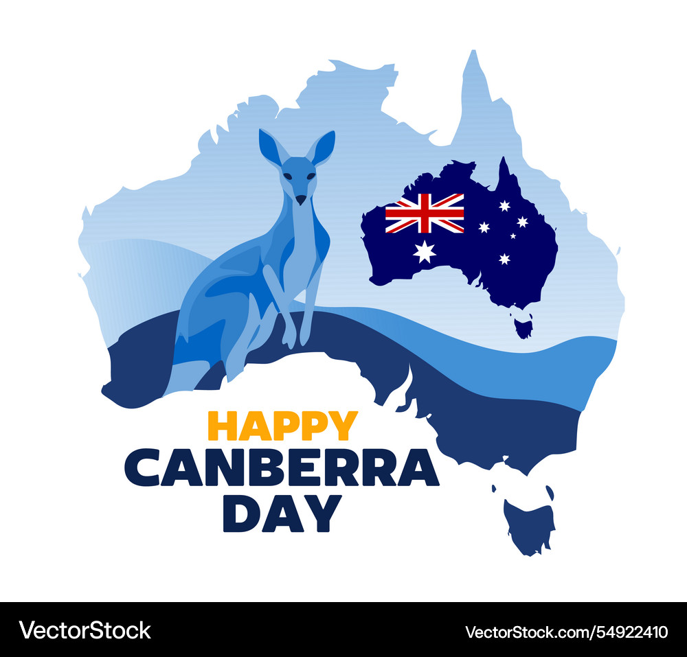 Happy canberra day with australian flag Royalty Free Vector