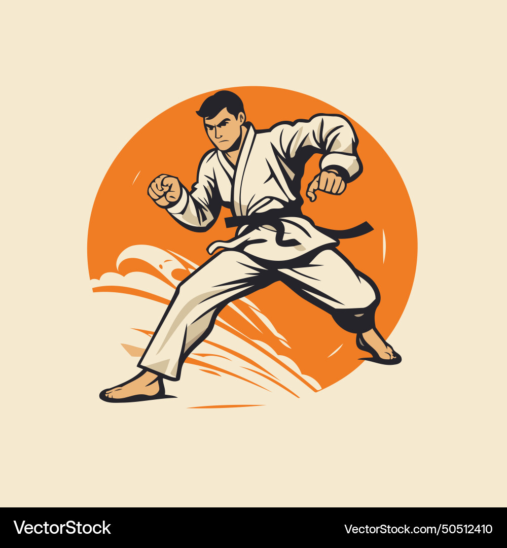 Karate man in kimono martial arts Royalty Free Vector Image