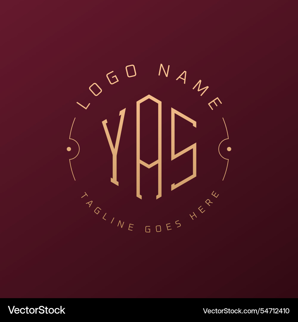 Luxury yas logo design elegant letter Royalty Free Vector