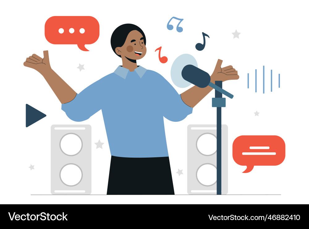 Podcast Recording Setup Royalty Free Vector Image