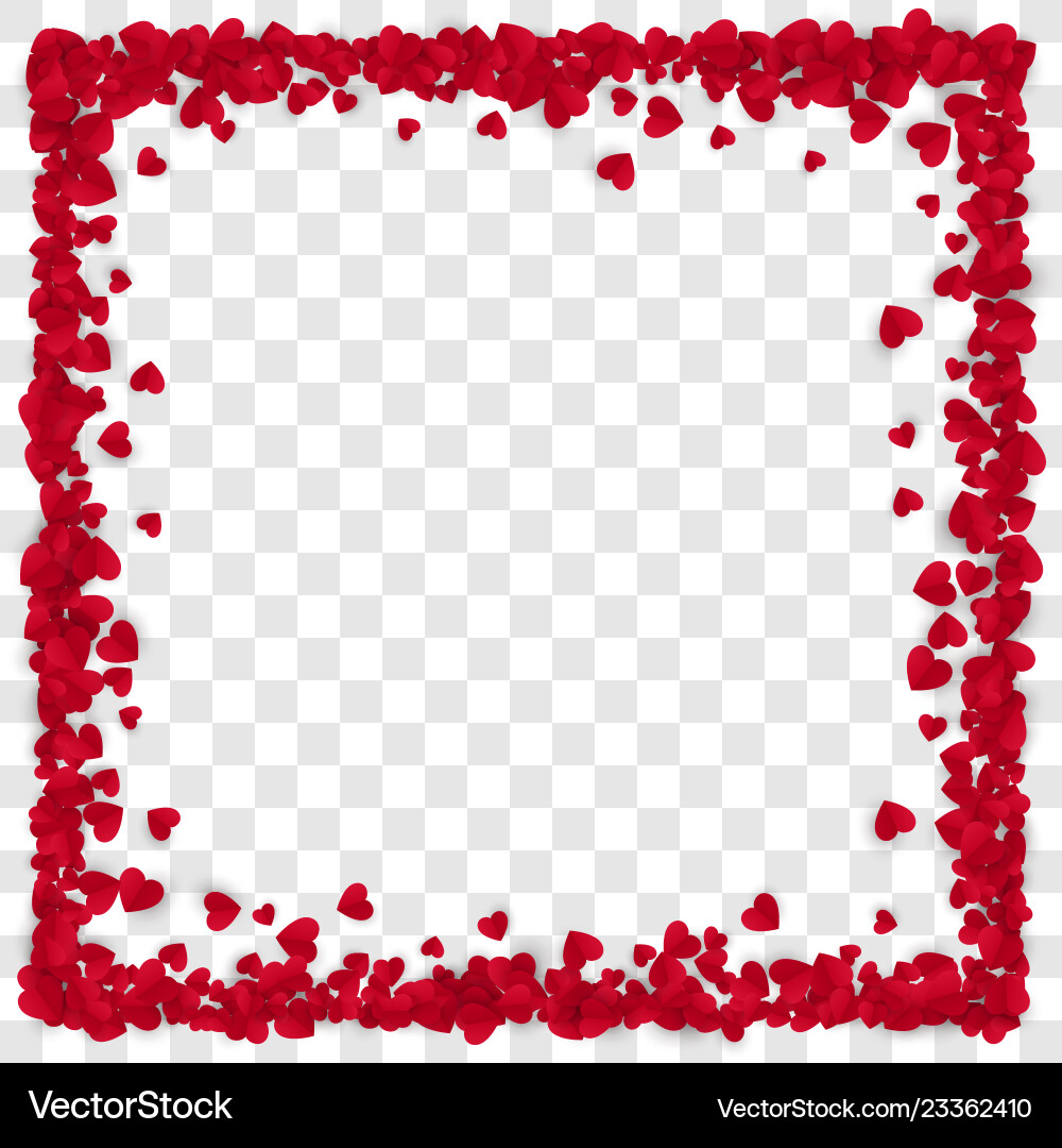 Red paper heart frame background Royalty Free Vector Image