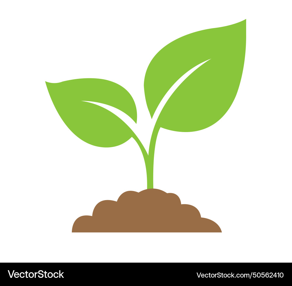 Symbol sprout logo isolated white background Vector Image
