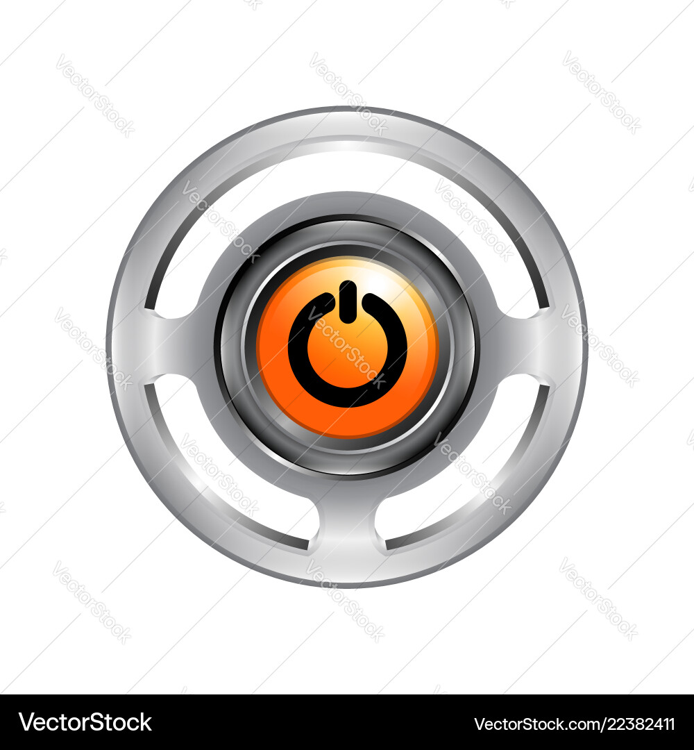 3d logo of chrome power button turn off icon Vector Image