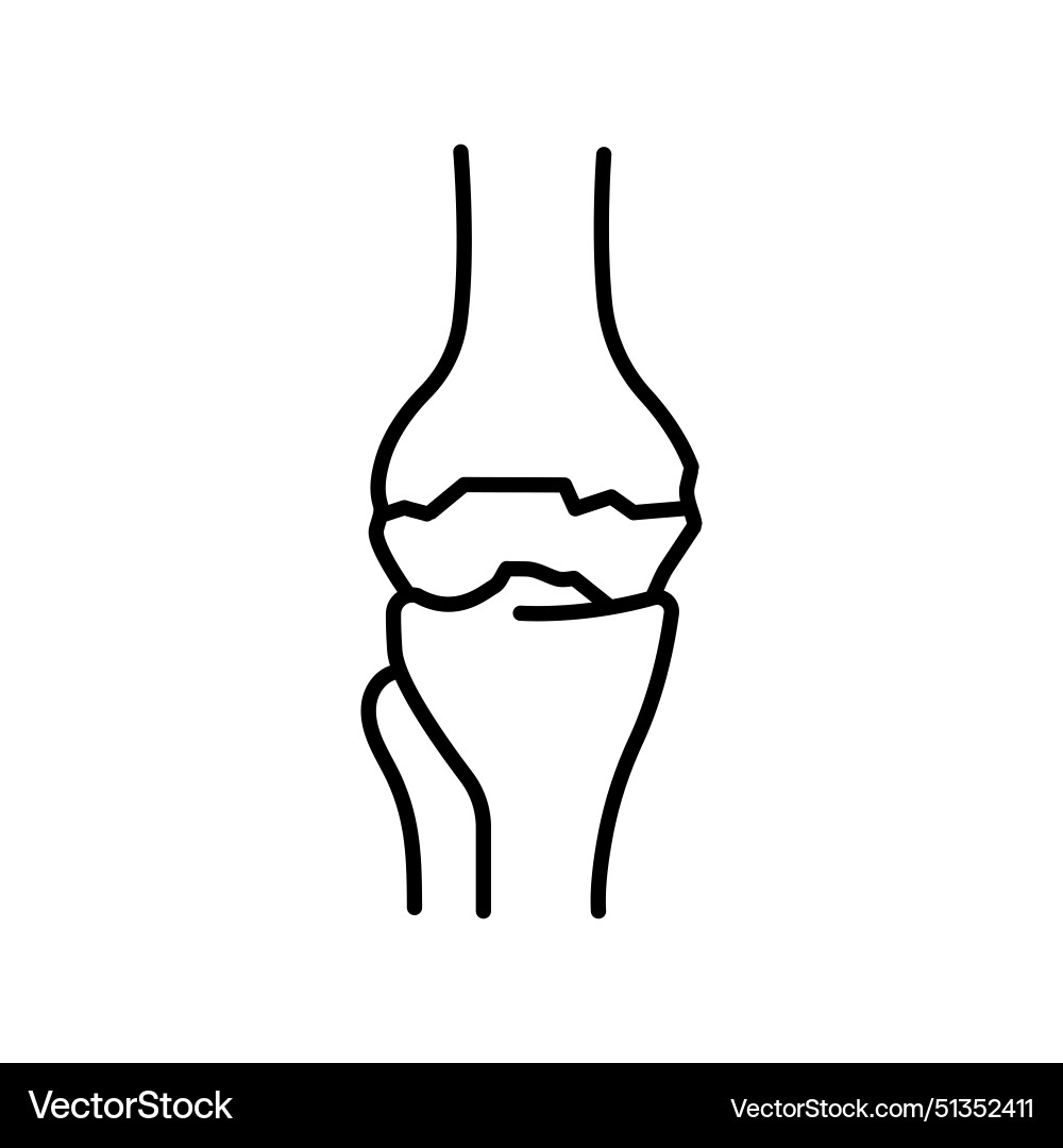 Arthritis line black icon human disease sign Vector Image