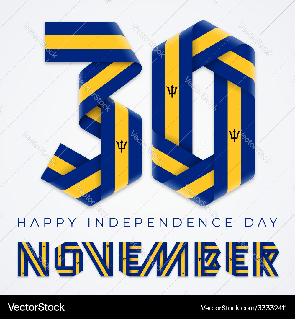 Barbados Independence Day Celebration Royalty Free Vector