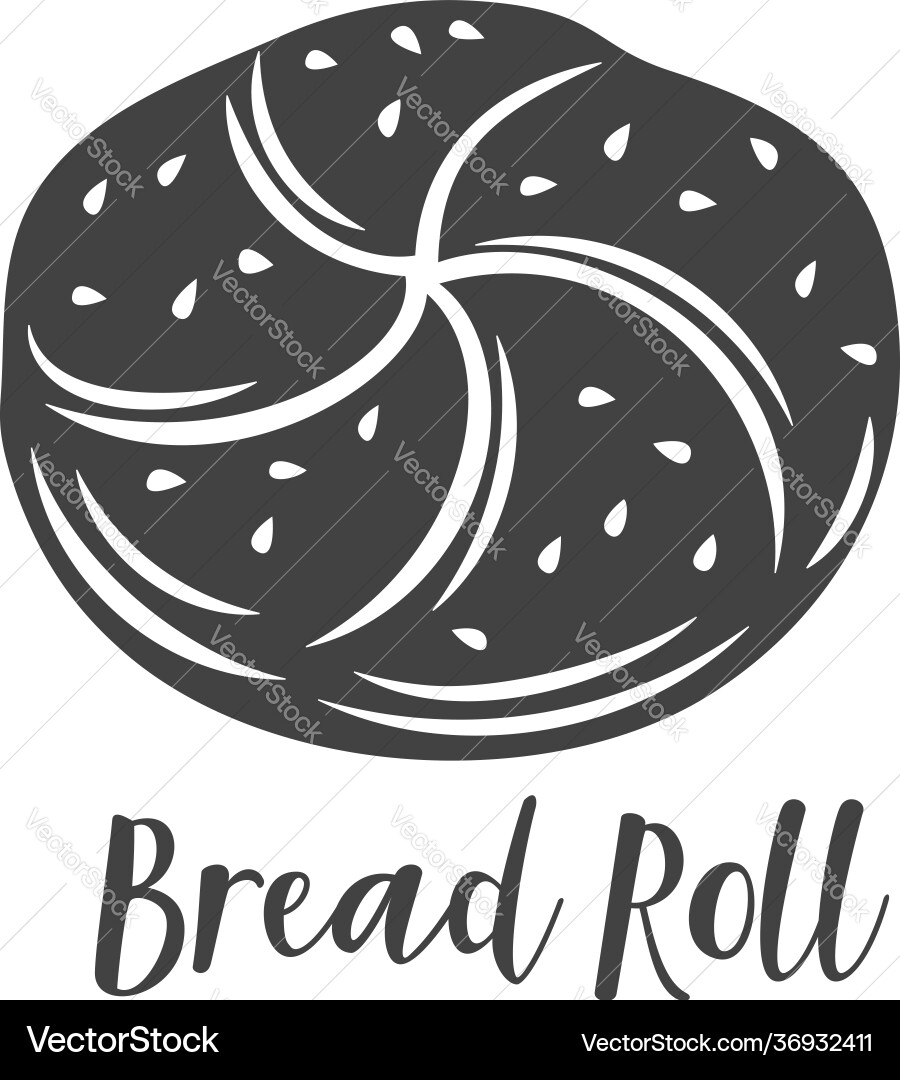 Bread rolls glyph icon Royalty Free Vector Image
