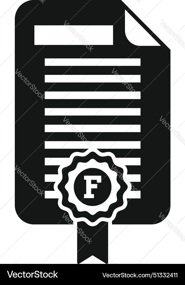 Certified document icon with seal of approval Vector Image