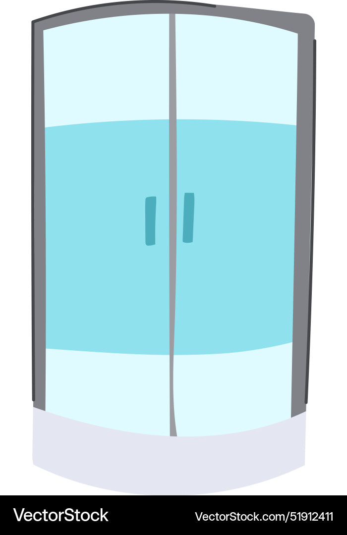 Glass shower cabin cartoon Royalty Free Vector Image