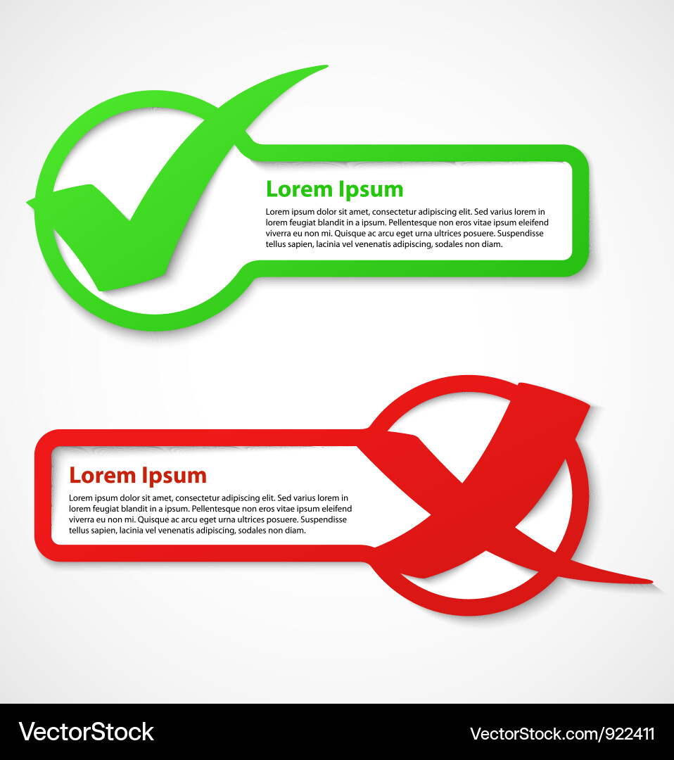 Green check mark banner Royalty Free Vector Image