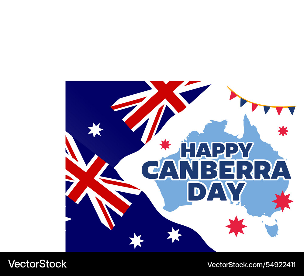 Happy canberra day with australian flag Royalty Free Vector