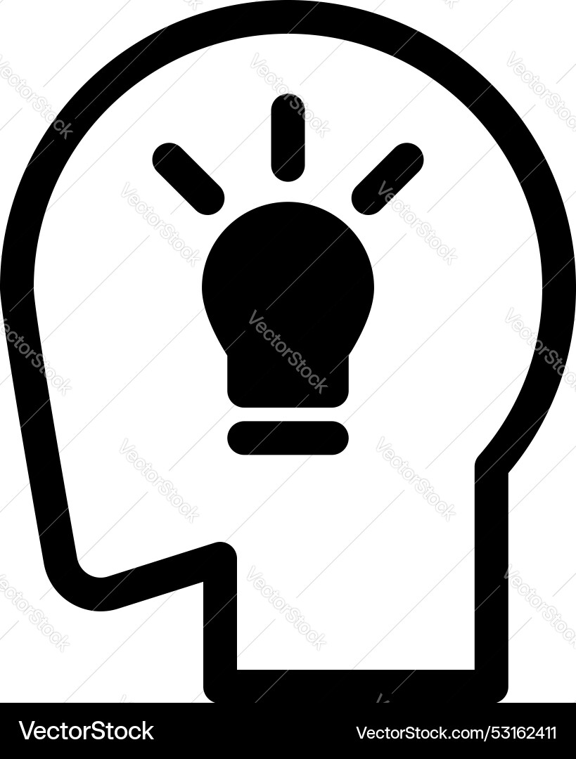 Icon thinking head strategy symbol design Vector Image