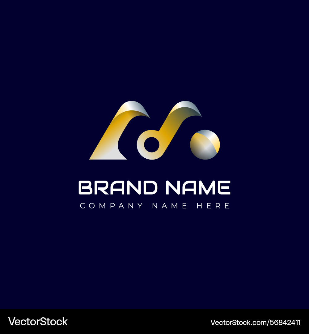 M gradient letter logo Royalty Free Vector Image