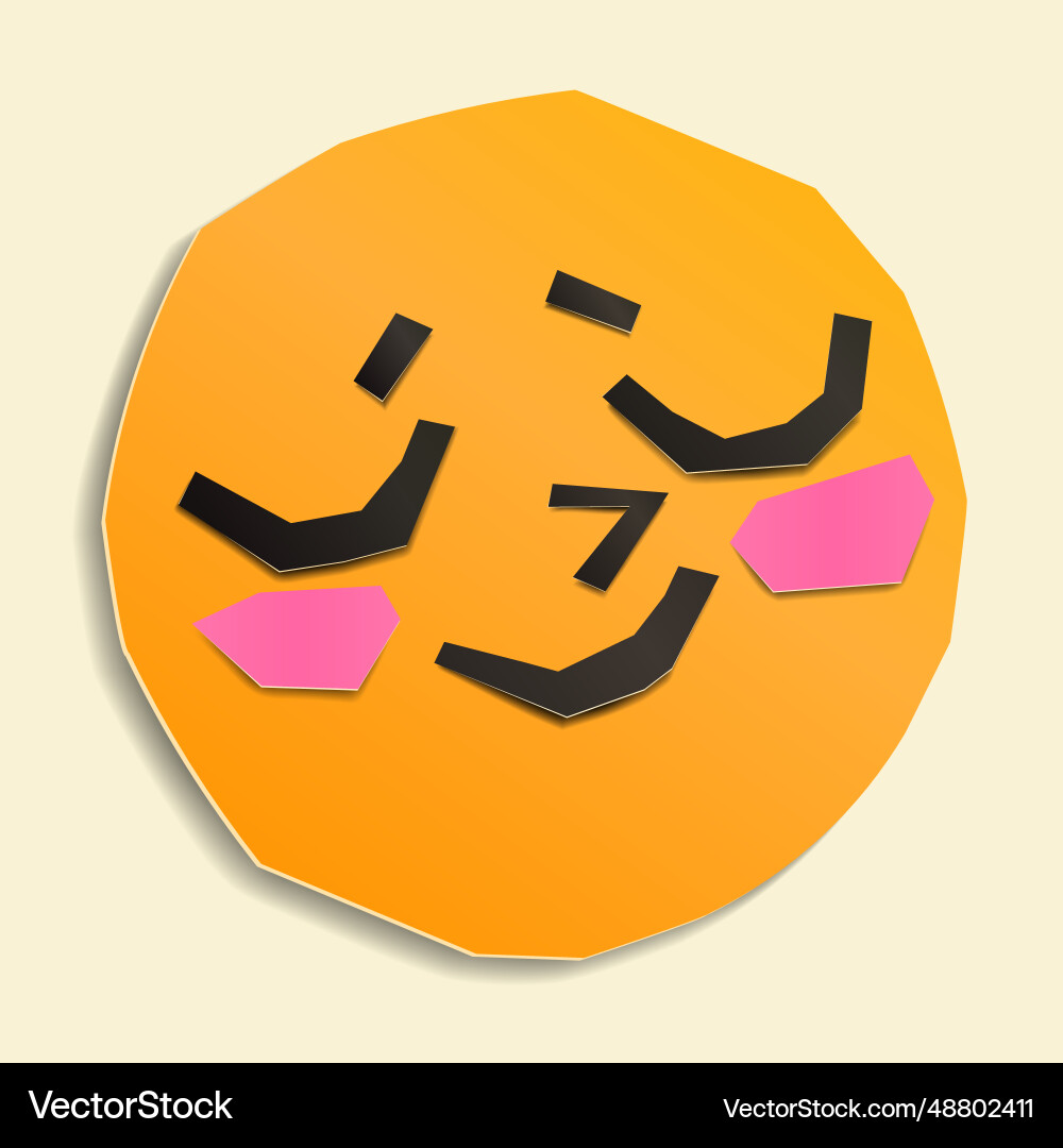 Paper circle cut out of with a face Royalty Free Vector