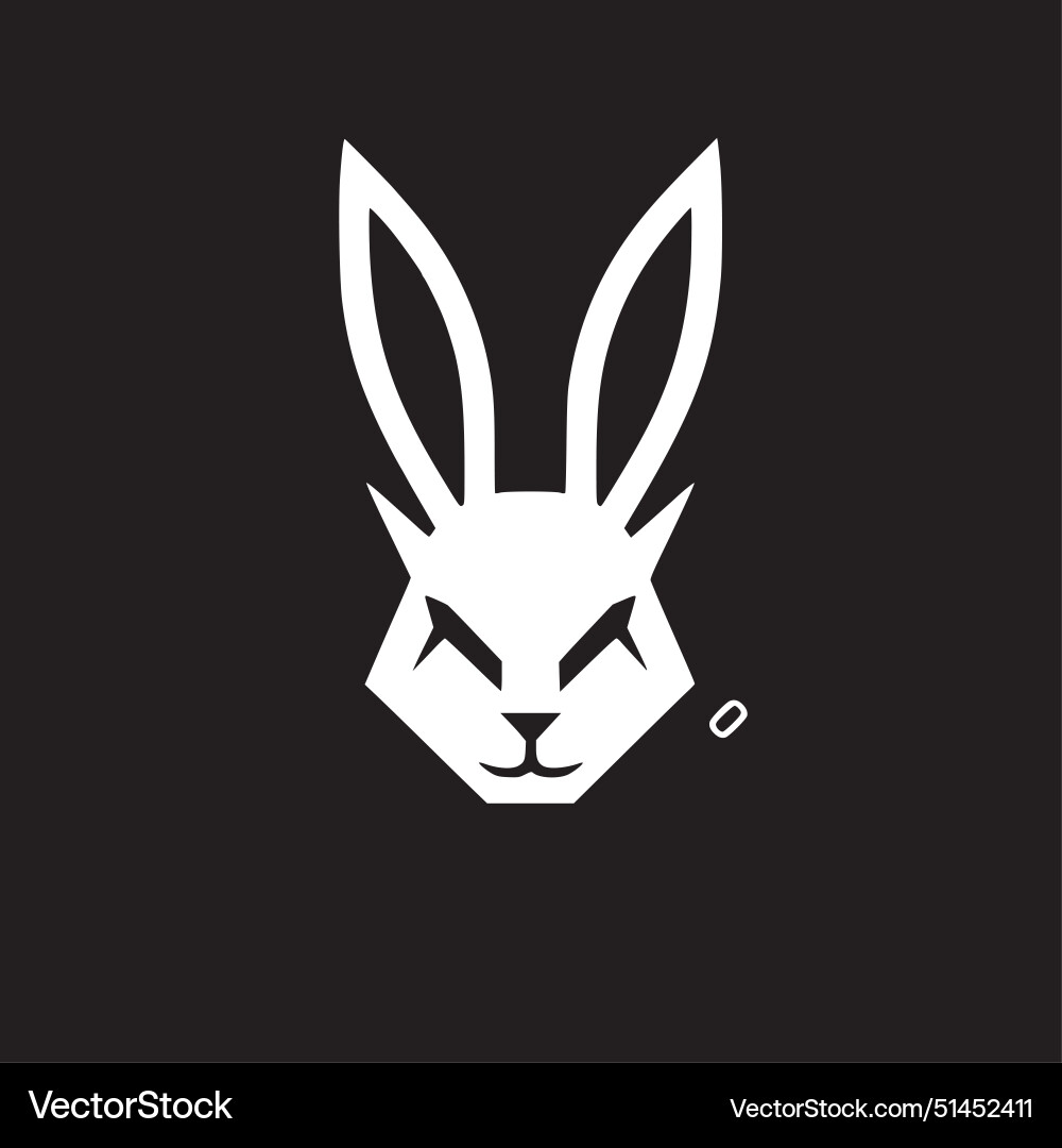 Rabbit - black and white Royalty Free Vector Image