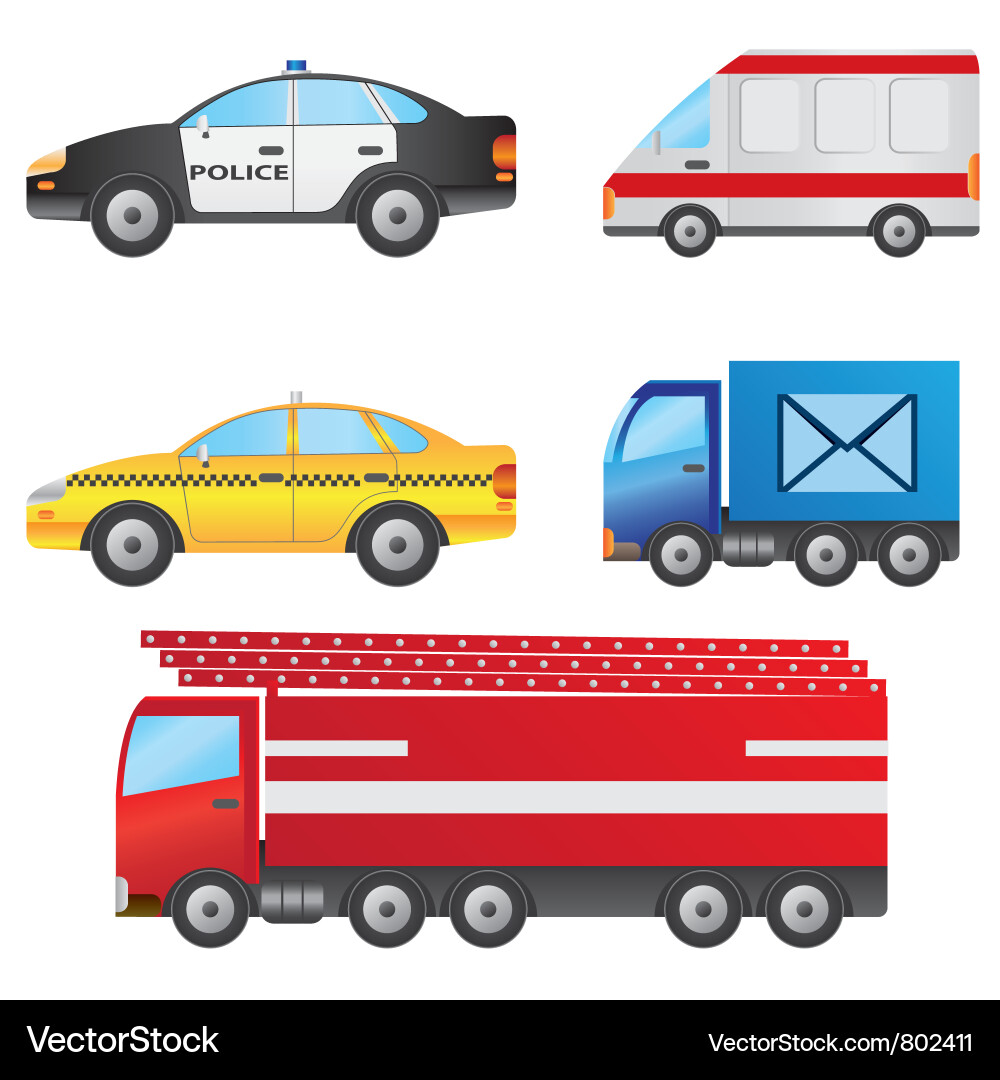 Set von verschiedenen Typen Autos Lizenzfreies Vektorbild