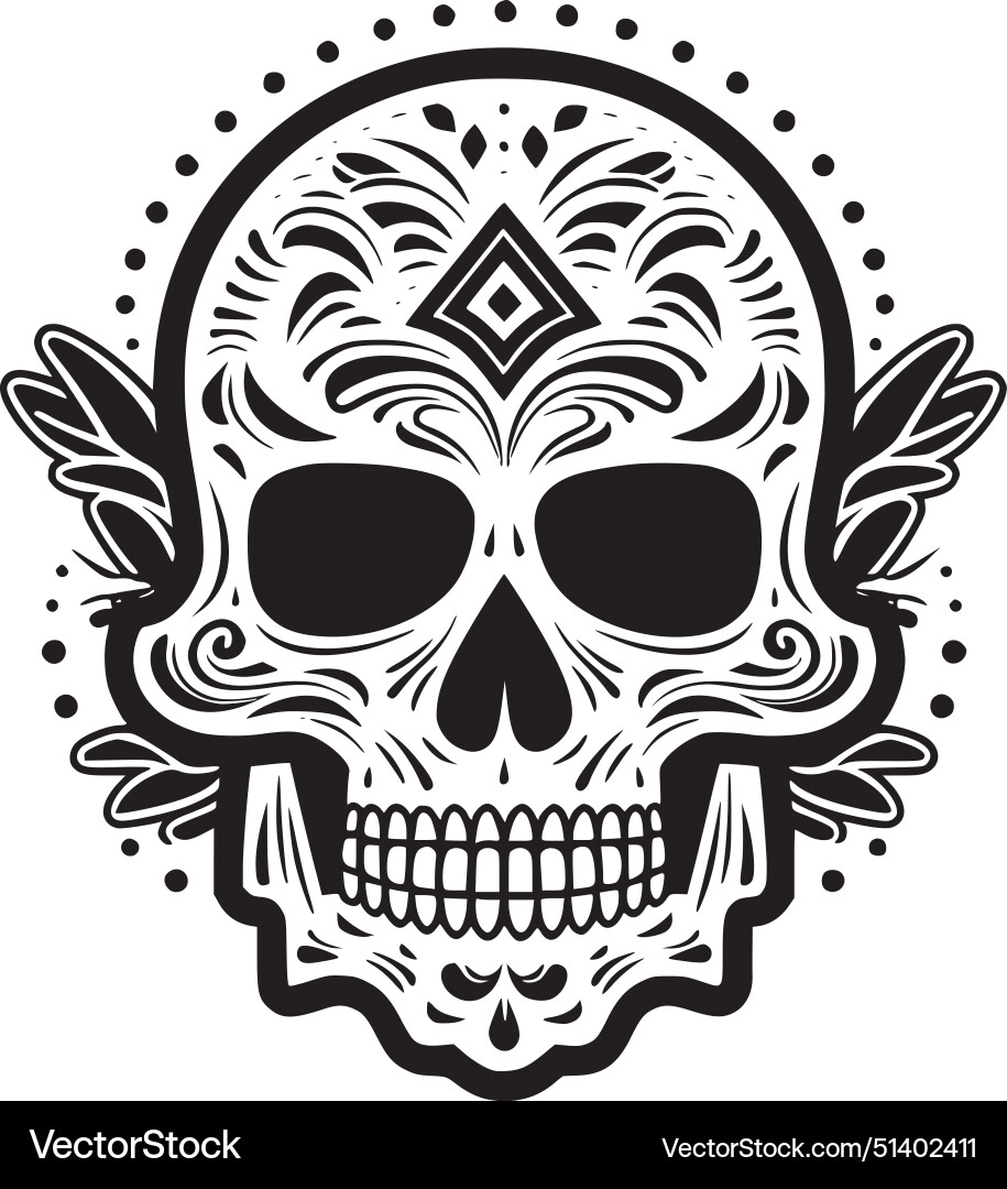 Skull - minimalist and simple silhouette Vector Image