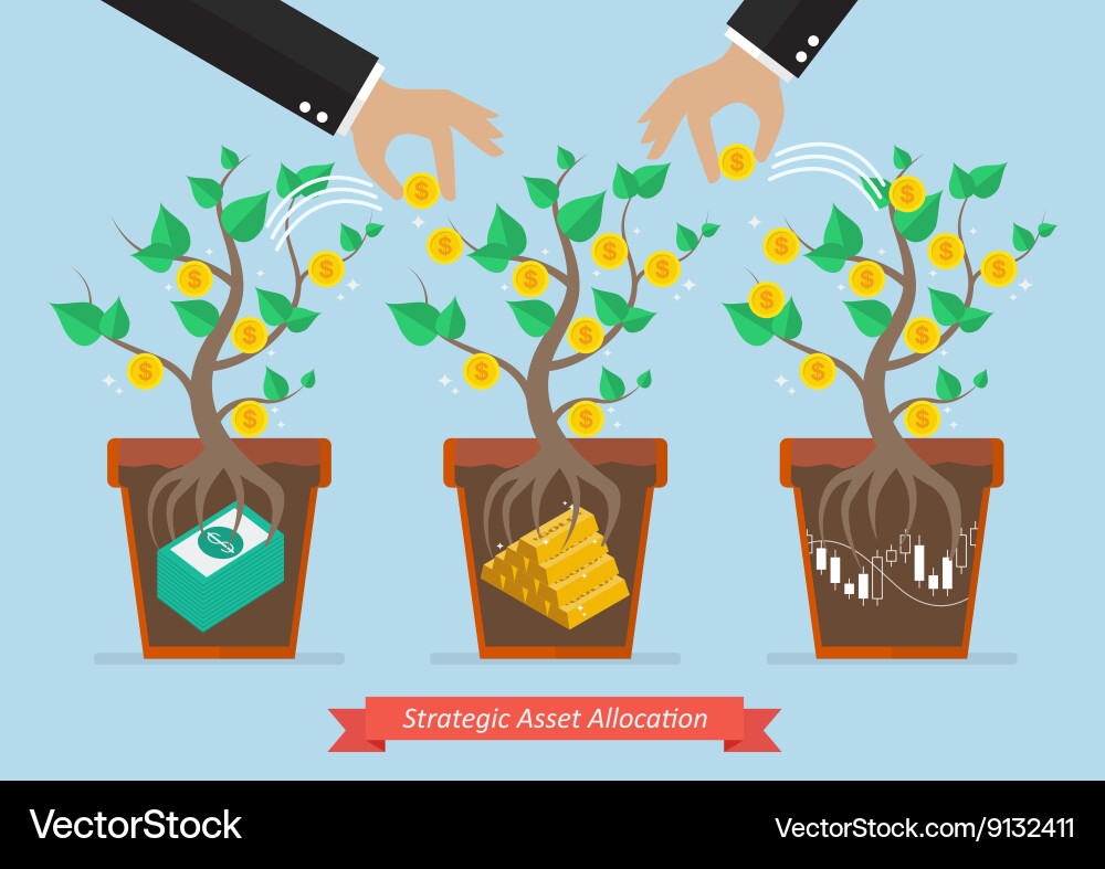 Strategic asset allocation Royalty Free Vector Image