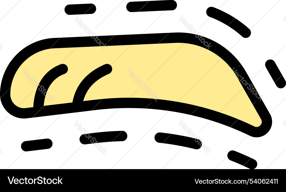 Throwing boomerang flying fast in air with motion Vector Image