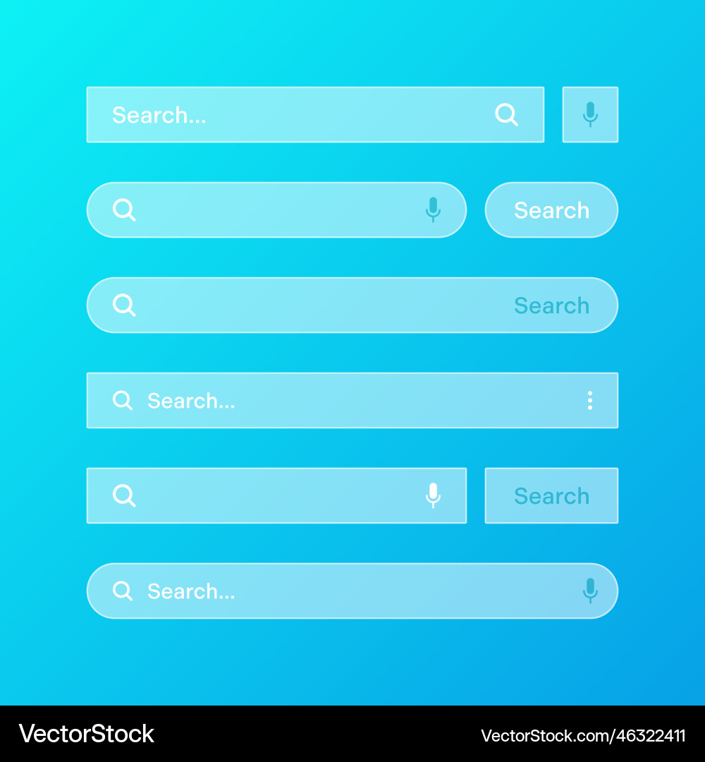 Various transparent search bar templates internet Vector Image