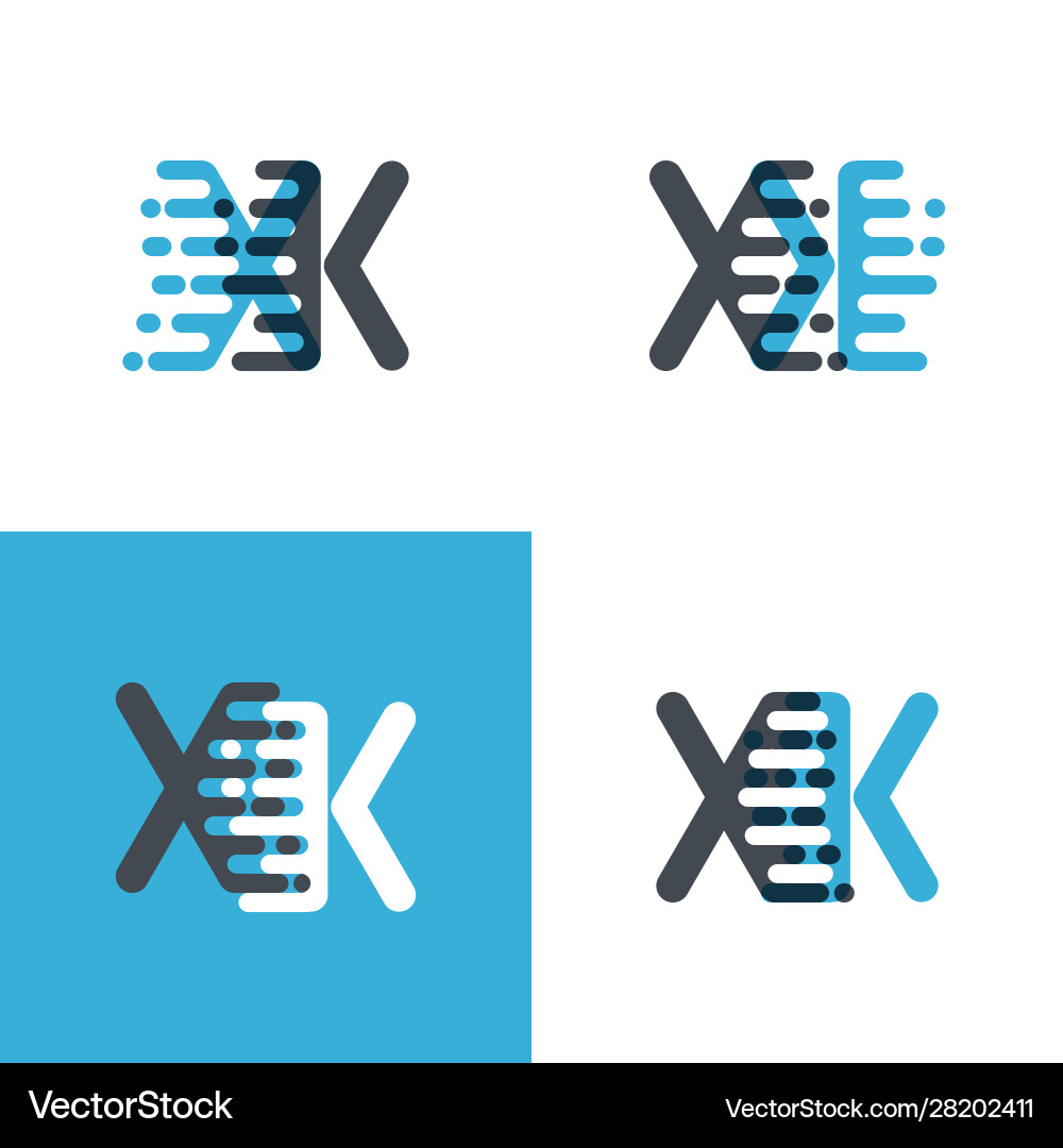 Xk Buchstaben Logo mit Akzent Geschwindigkeit weich blau