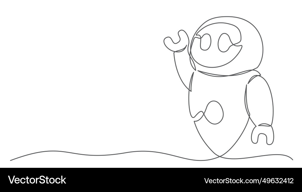 Ai one line drawing isolated on white background Vector Image