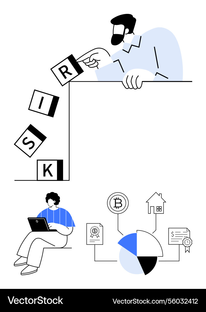 Analyzing financial risk with investment Vector Image