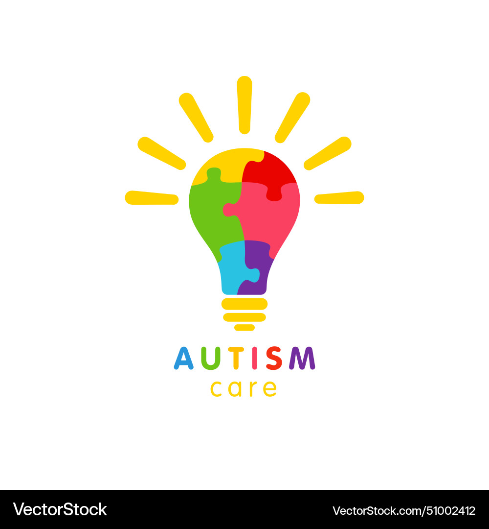 Autism care education identitiy concept Royalty Free Vector