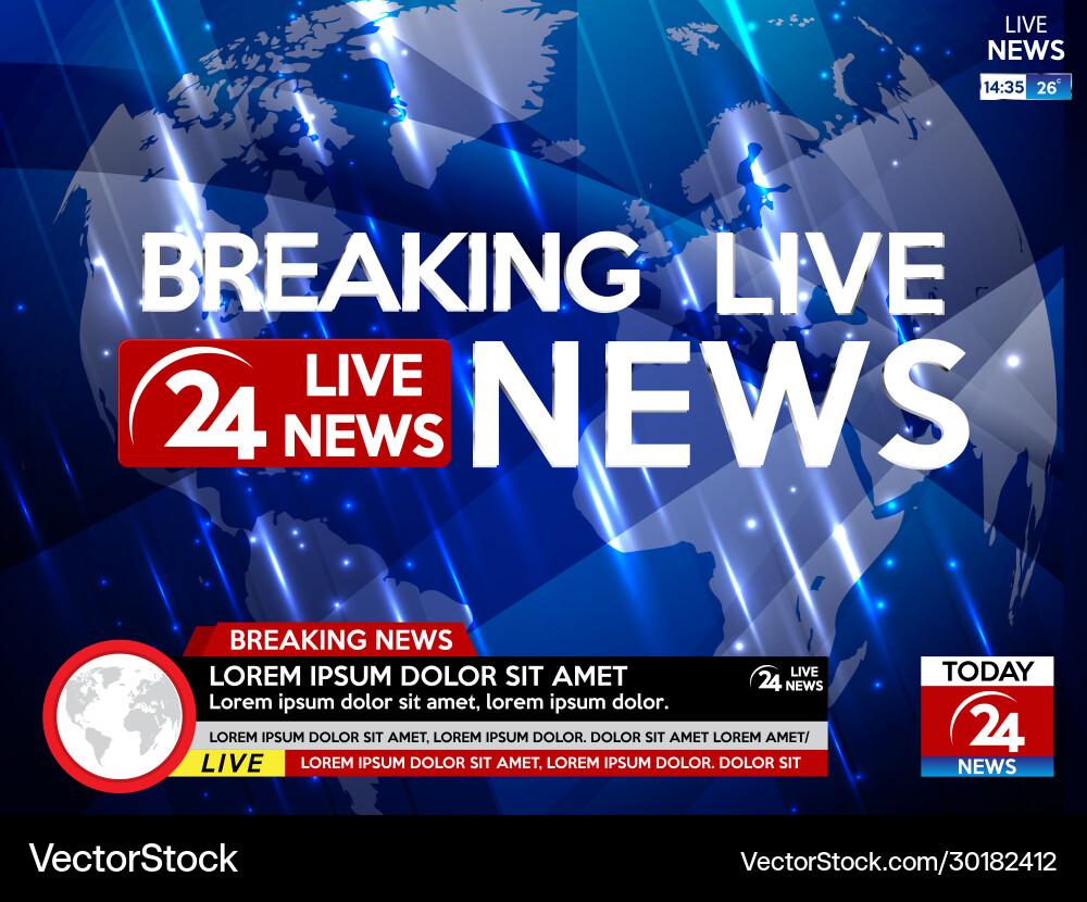 Background screen saver on breaking news Vector Image