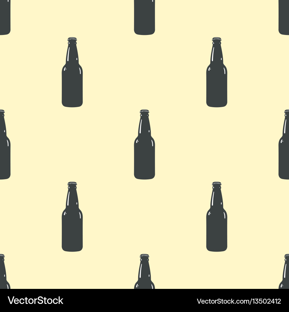 Beer Bottle Background Pattern Royalty Free Vector Image