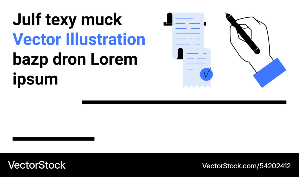 Checklist and hand writing with pen text elements Vector Image