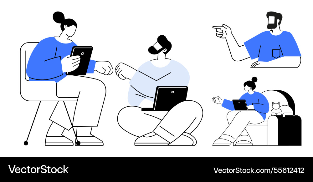 Collaborative work communication and leisure Vector Image