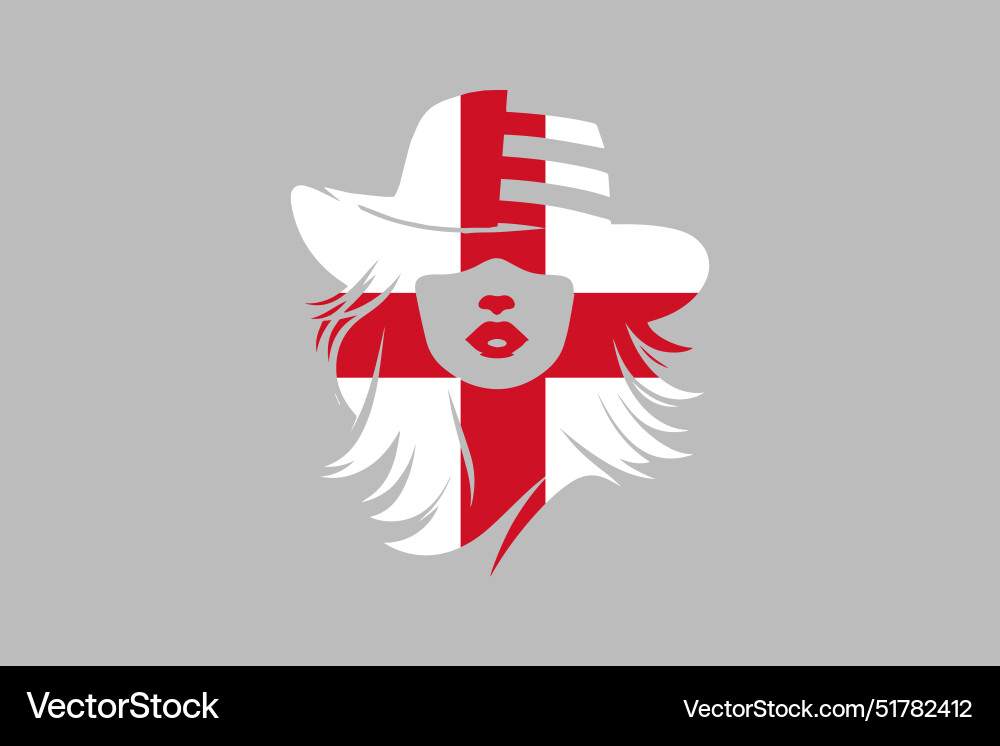 England flag and girls shape Royalty Free Vector Image