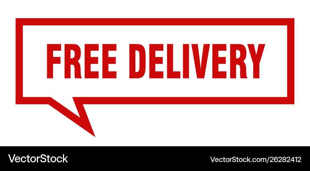 Free delivery sign square speech Royalty Free Vector Image