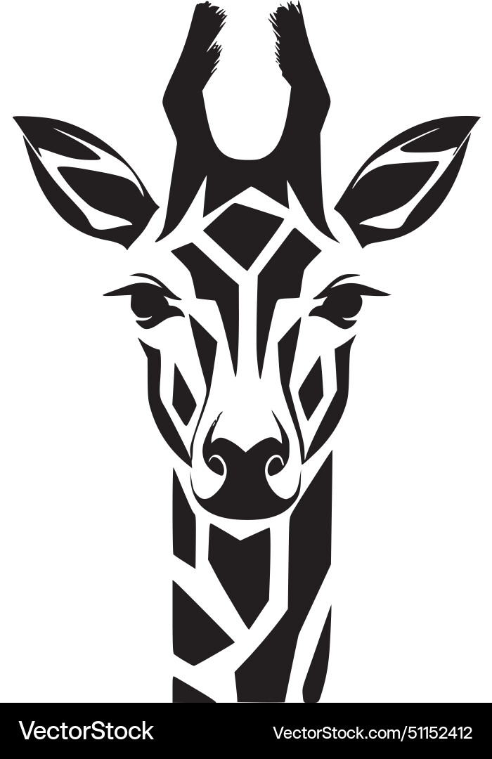 Giraffe - black and white Royalty Free Vector Image