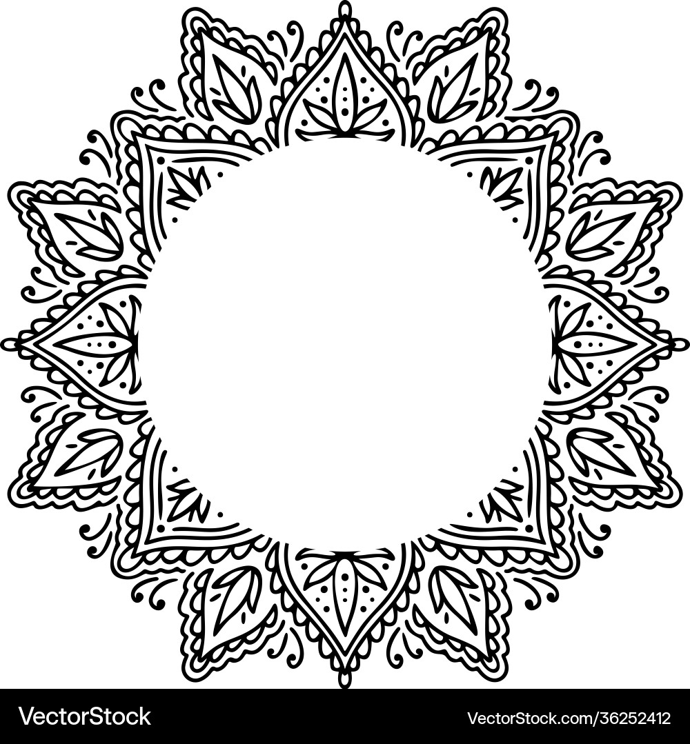Graphic round frame mandala abstract isolated Vector Image