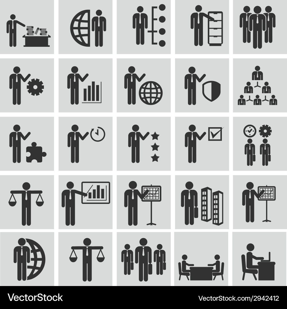 Human resources and management icons set Vector Image