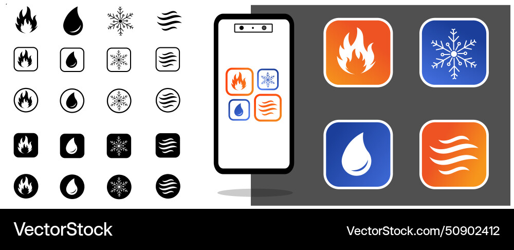 Hvac icon logo design template Royalty Free Vector Image