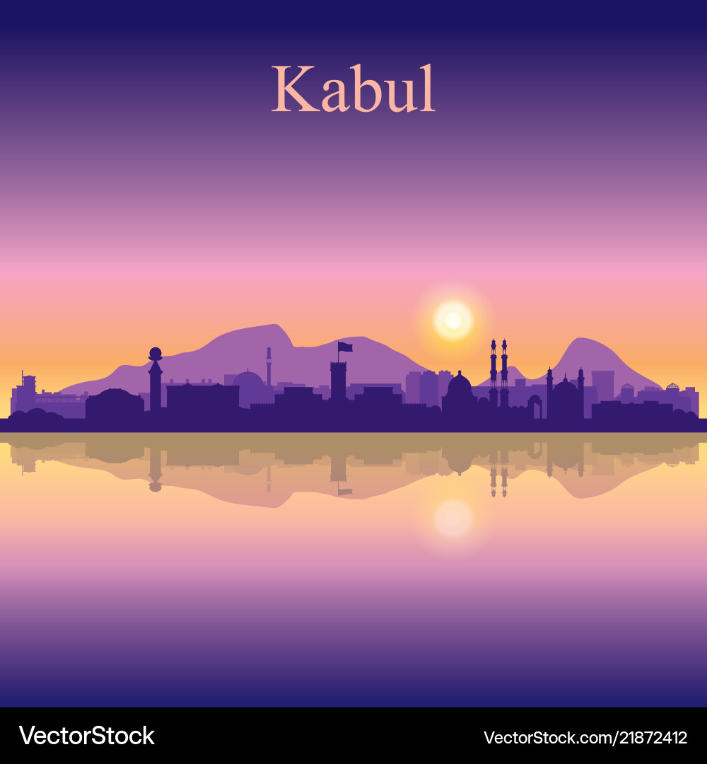 Kabul Sunset Skyline Royalty Free Vector Image