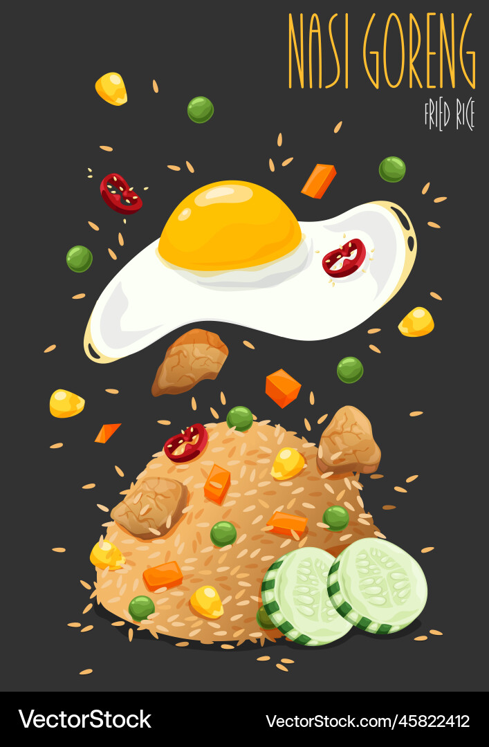 Nasi goreng Royalty Free Vector Image - VectorStock