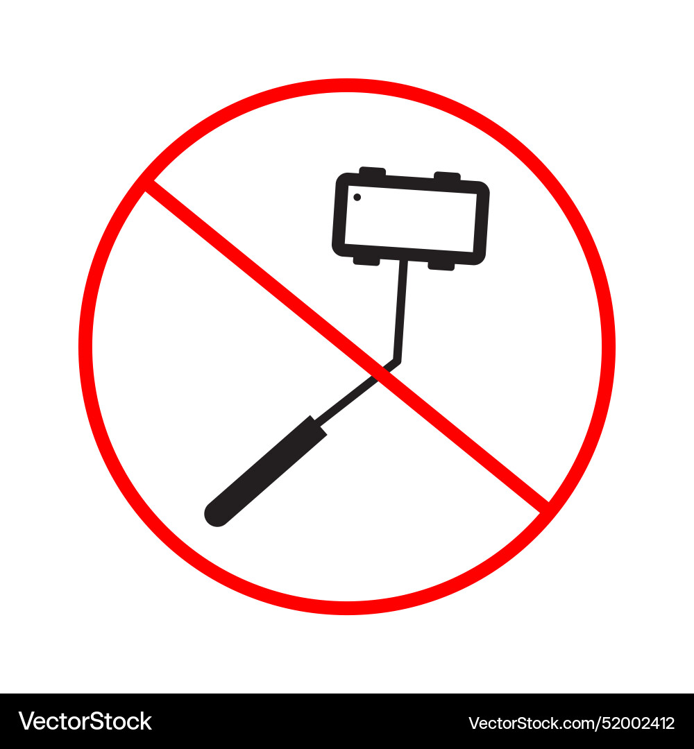 No selfie zone indicating prohibition on personal Vector Image